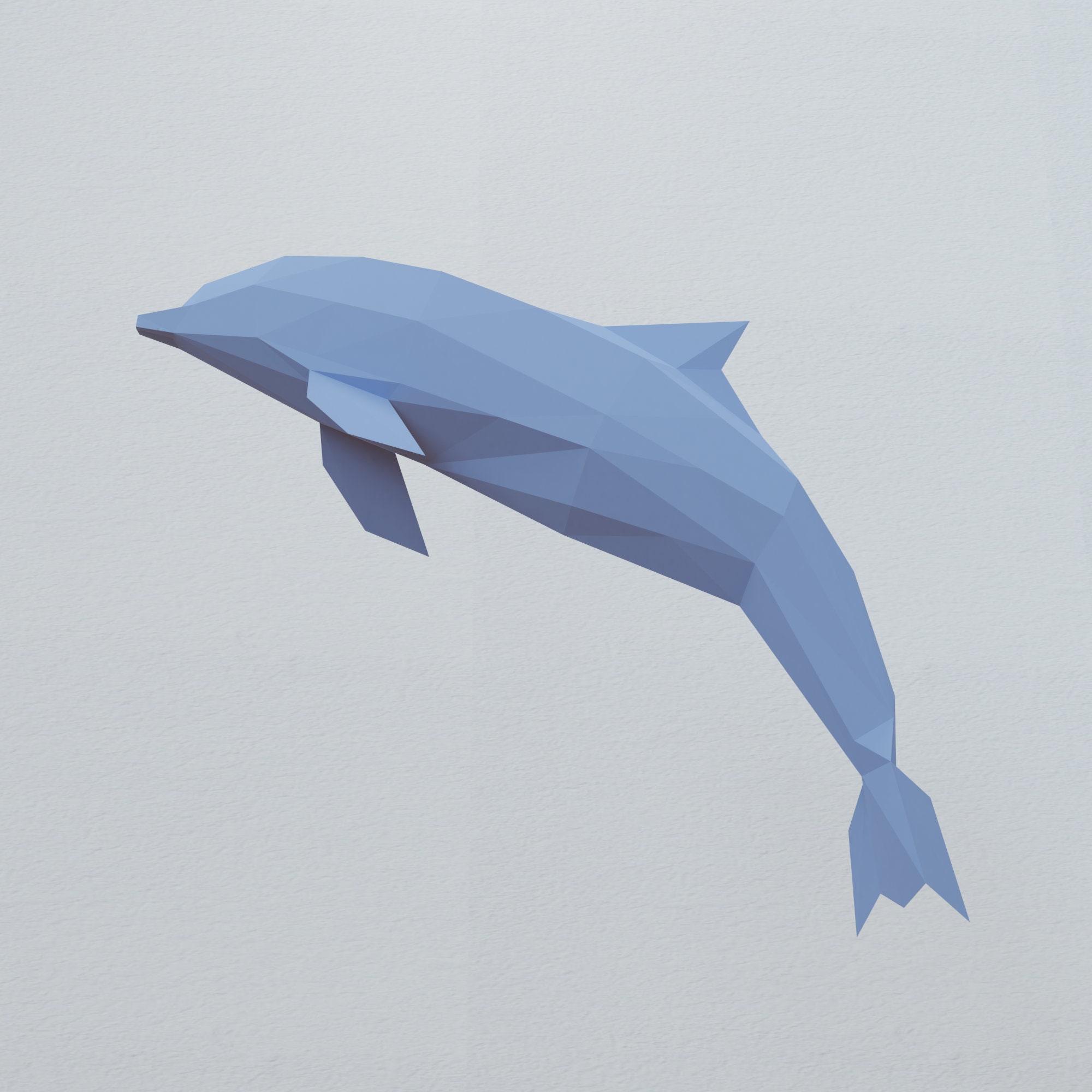 Low Poly Dolphin Model Dolphin Papercraft Create Your Own | Etsy