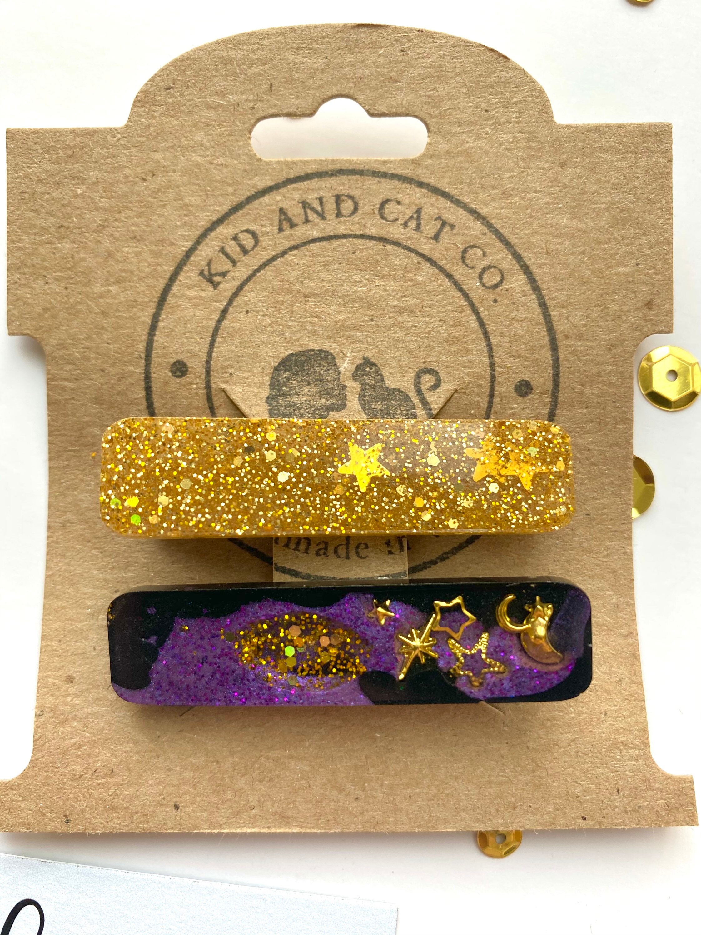 Galaxy Hair Clip Set Space Themed Gifts Gold Hair Clip | Etsy