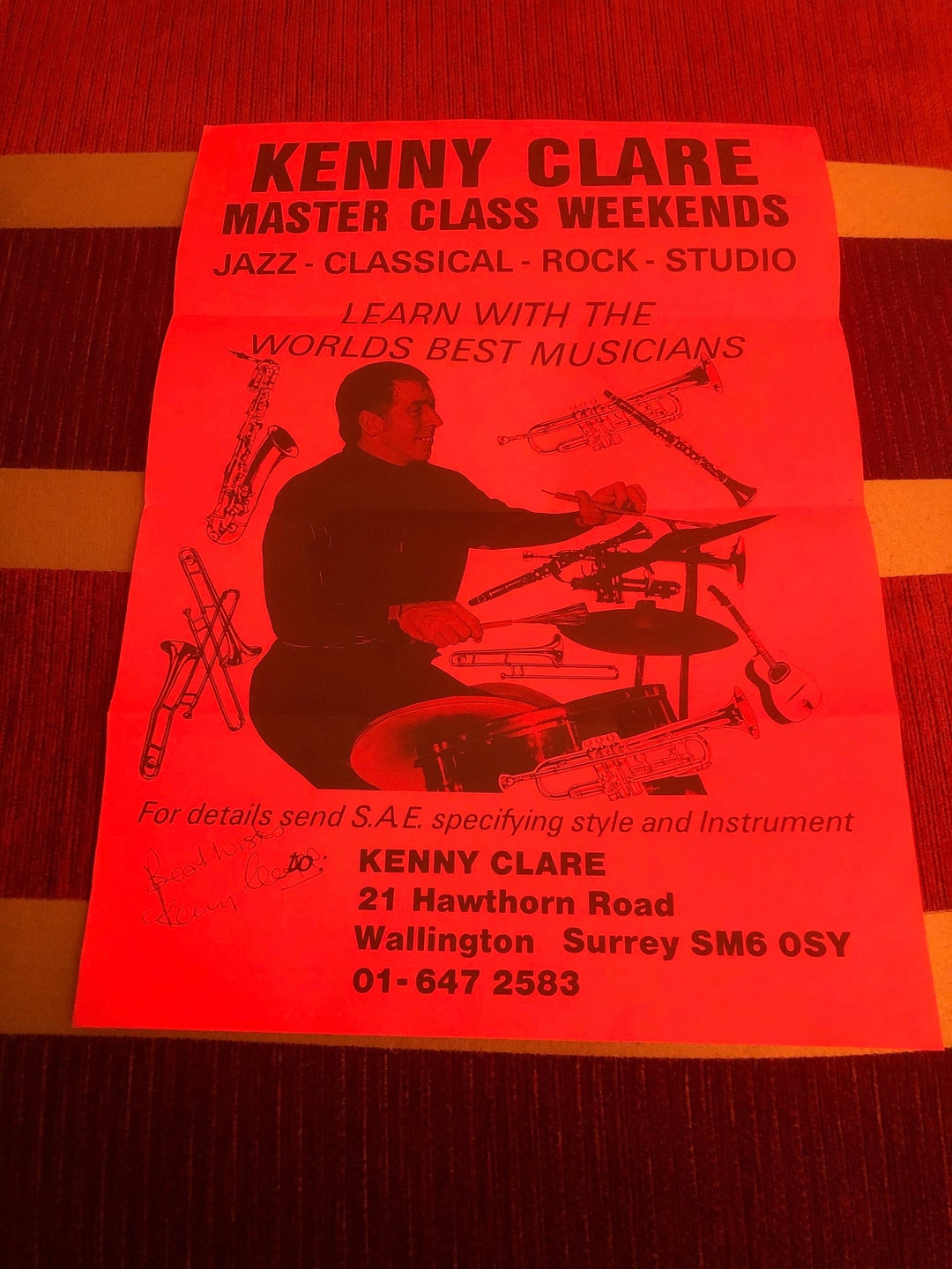 Drum Lessons Poster Signed by Kenny Clare - Etsy
