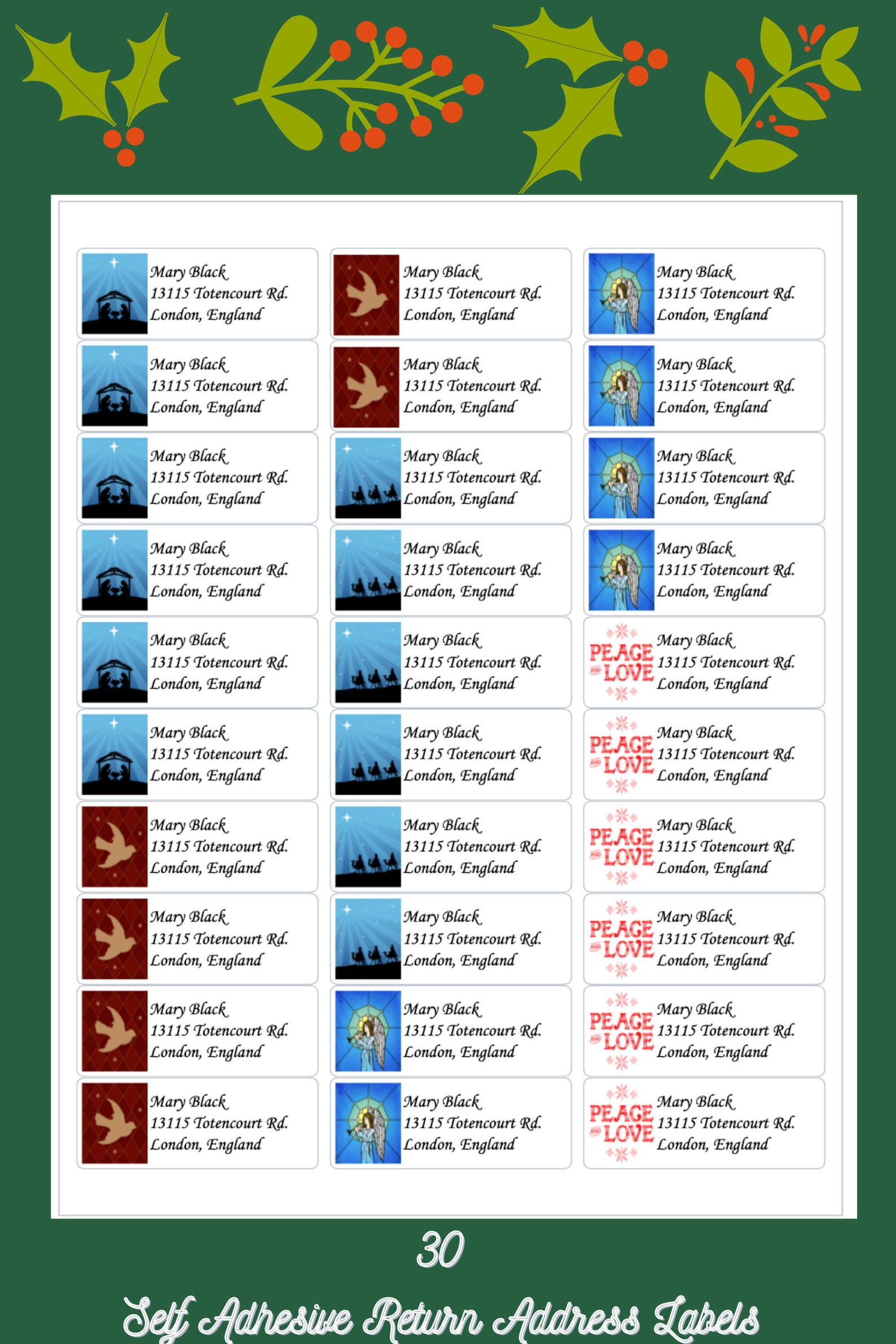 Religious Christmas Return Address Label Stickers - Etsy