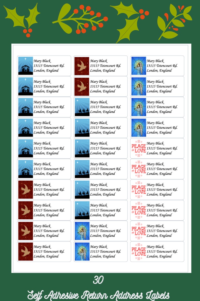 Religious Christmas Return Address Label Stickers - Etsy