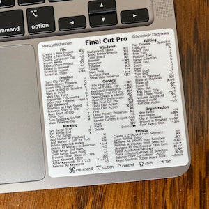 Final Cut Pro Keyboard Shortcuts for Any MacBook Air/pro/imac/mini ...