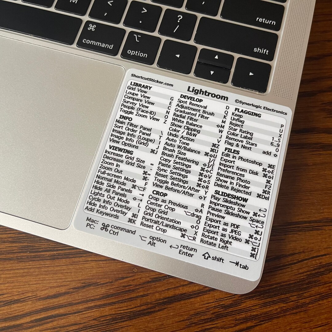 Adobe Lightroom Quick Reference Keyboard Shortcuts for Any MacBook or ...