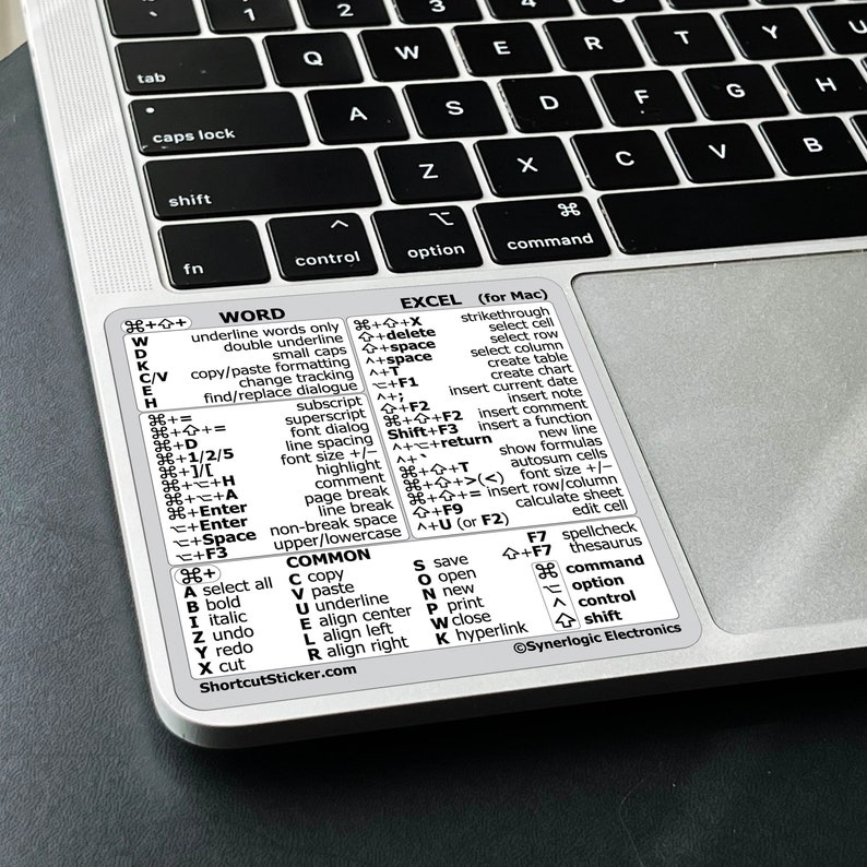 Word/excel for Mac Quick Reference Guide Keyboard Shortcut - Etsy