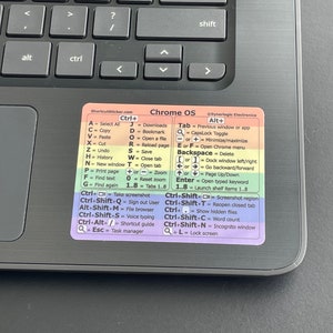 Chromebook Reference Keyboard Shortcuts Size 3"x2.4" Fits Any Chrome OS ...