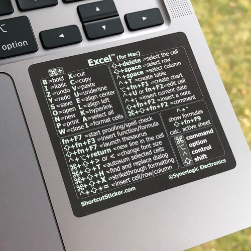 Excel for Mac Cheat Sheet Reference Guide Shortcut Sticker - Etsy