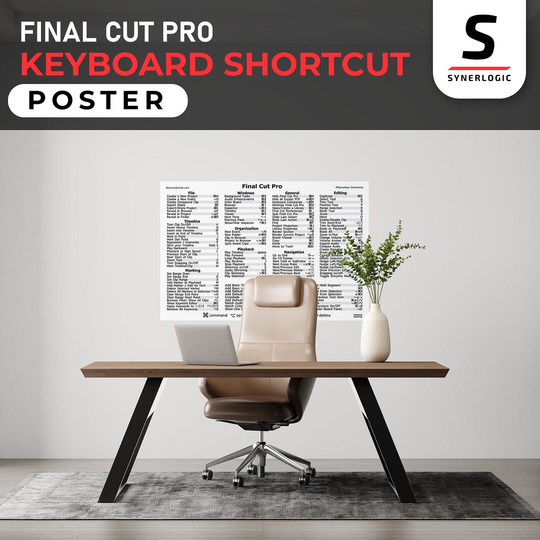 Final Cut Pro X Poster 24"x36" Comprehensive List of FCP X Keyboard ...