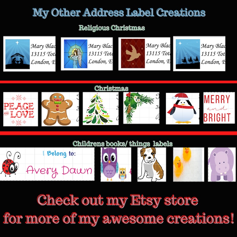 Religious Christmas Return Address Label Stickers - Etsy