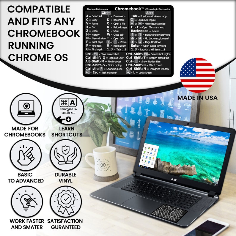 Chromebook Shortcut Sticker for Any Laptop With Chrome OS High Quality ...
