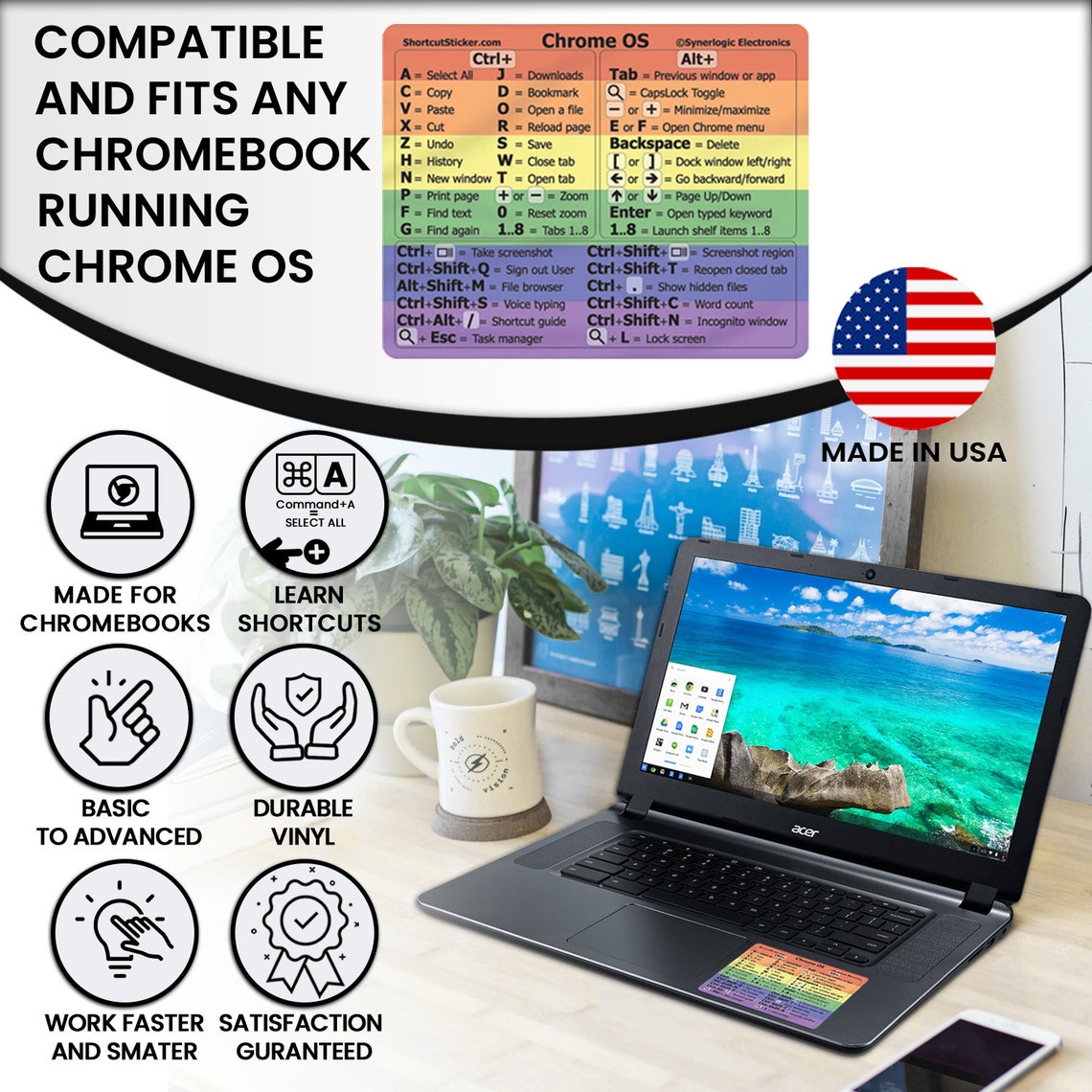 Chromebook Reference Keyboard Shortcuts Size 3x2.4 - Etsy