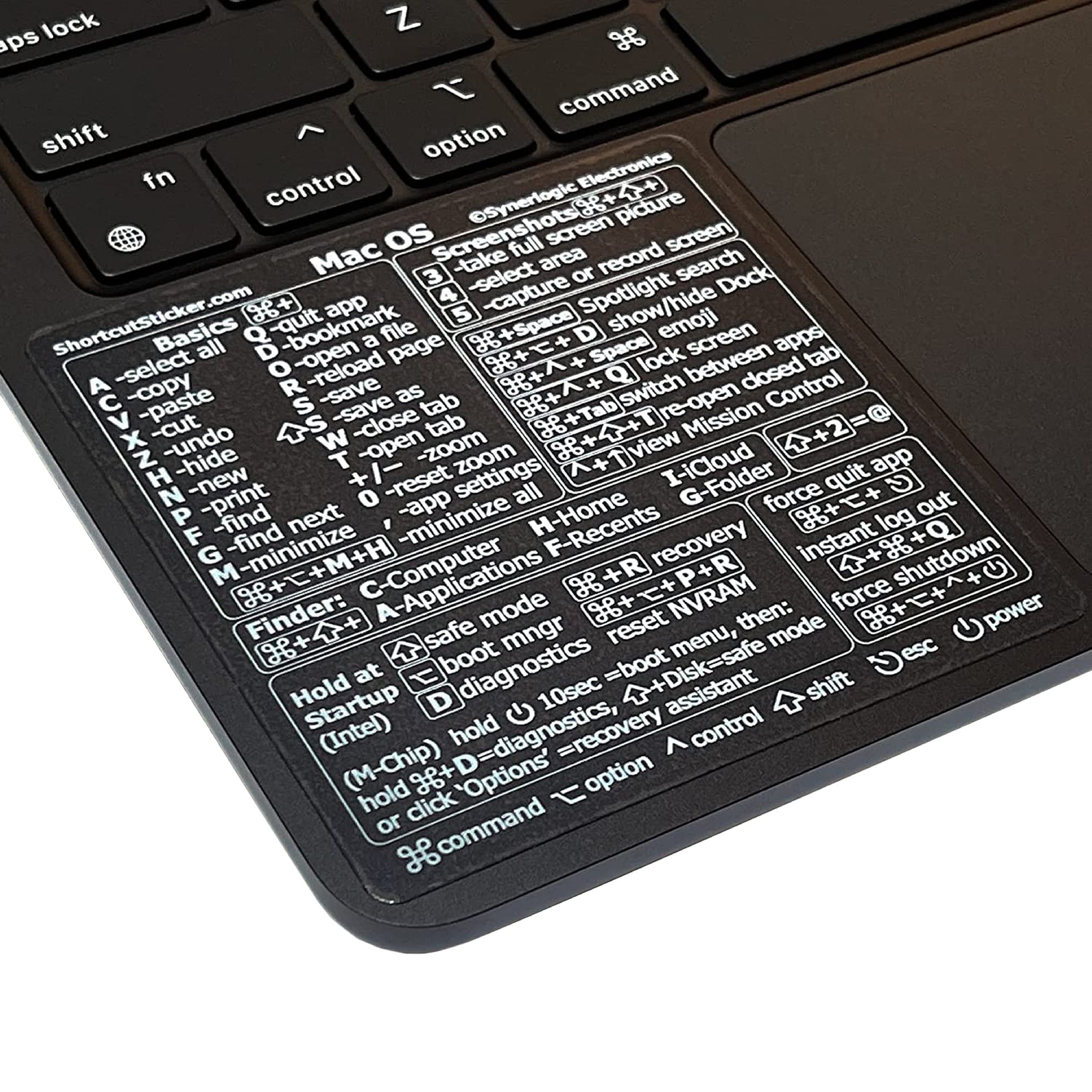 Mac OS MacBook Air/pro Keyboard Shortcuts, Clear-white Vinyl Sticker by ...