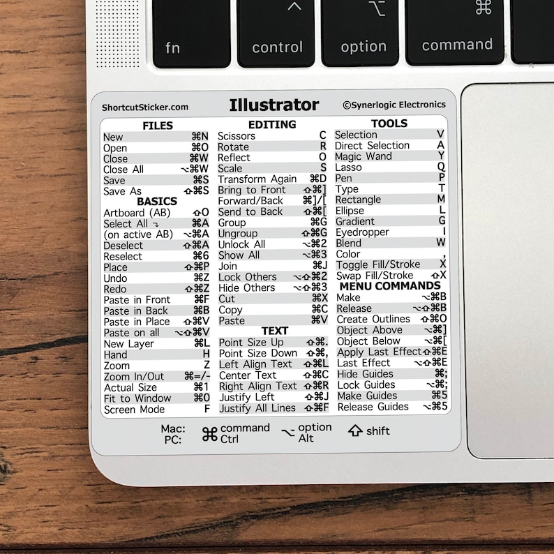 Adobe Illustrator Quick Reference Keyboard Shortcuts for Any MacBook or ...