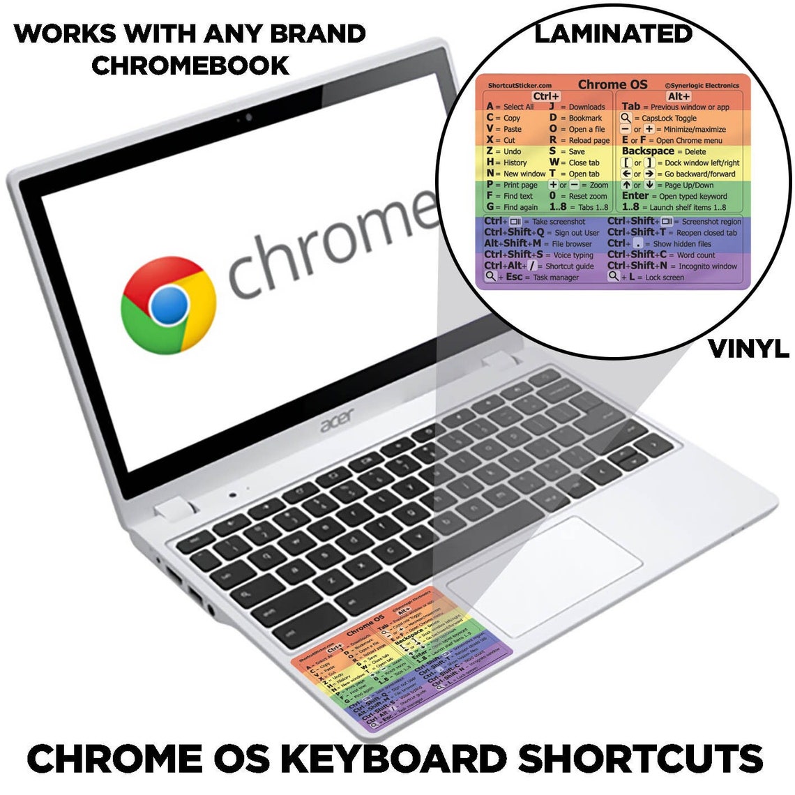 Chromebook Reference Keyboard Shortcuts Size 3x2.4 - Etsy