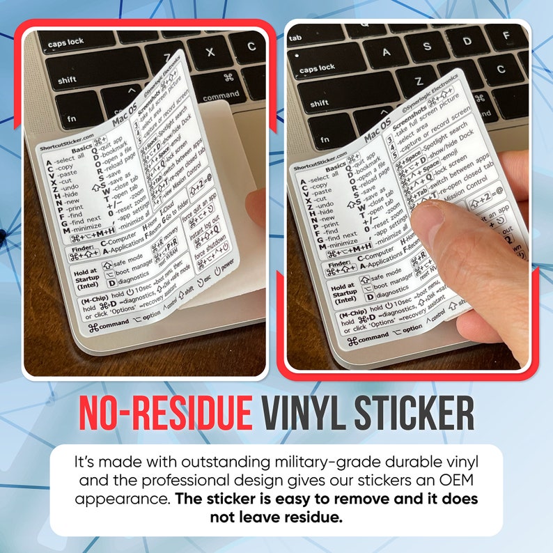 Macos MacBook Air/pro Keyboard Shortcuts, Vinyl Sticker by SYNERLOGIC ...