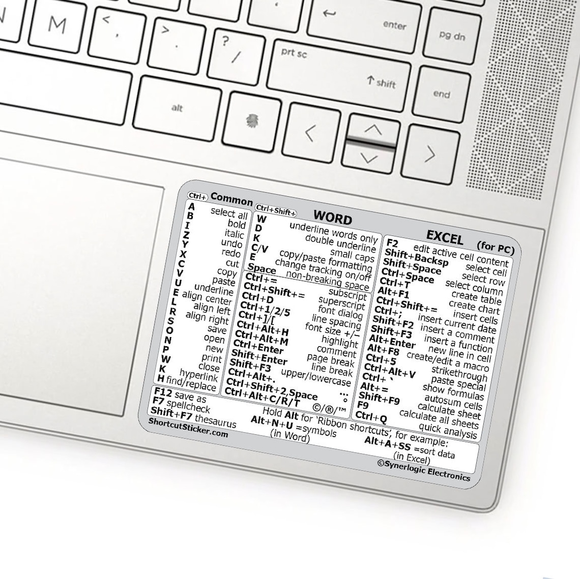 Word/excel for Windows PC Keyboard Shortcut Sticker - Etsy