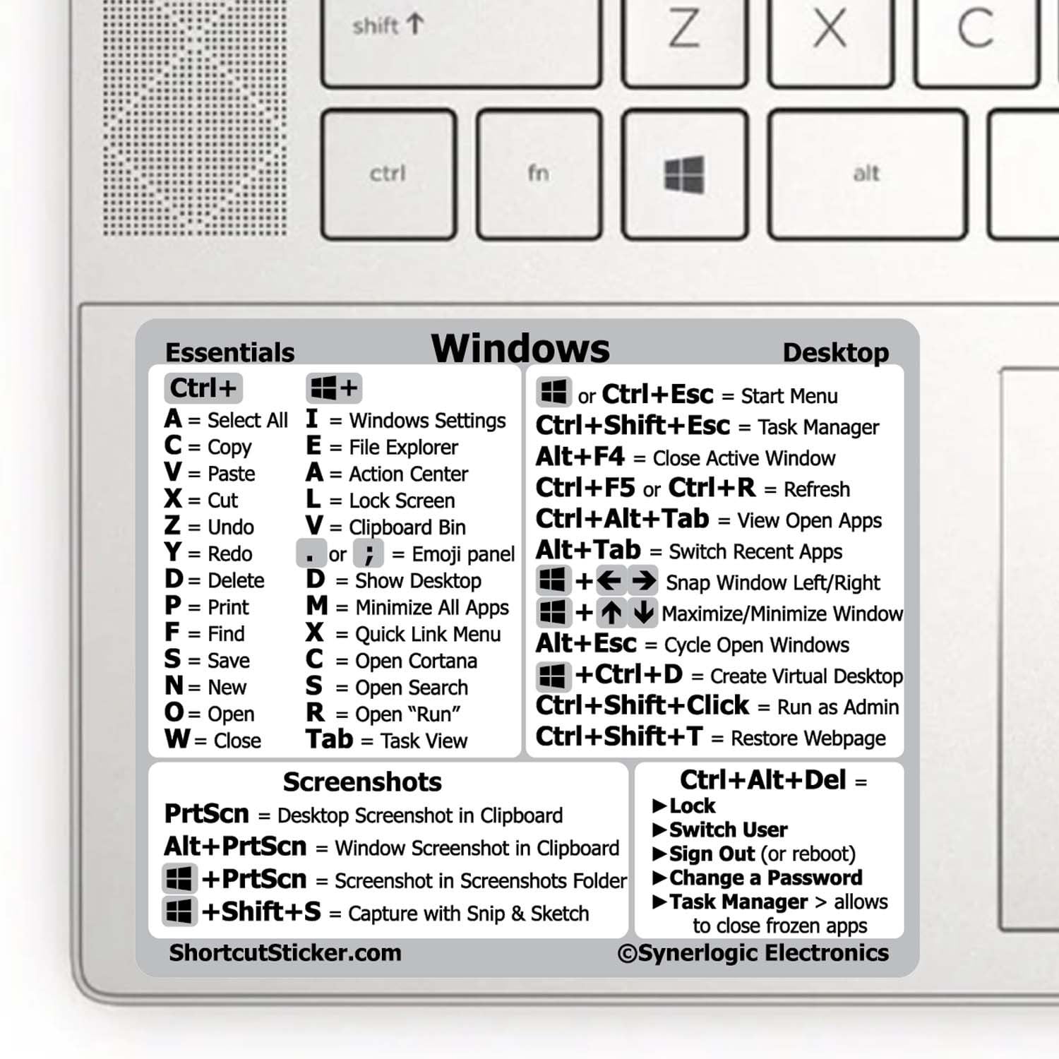 Windows PC Reference Guide Keyboard Shortcut No-residue - Etsy