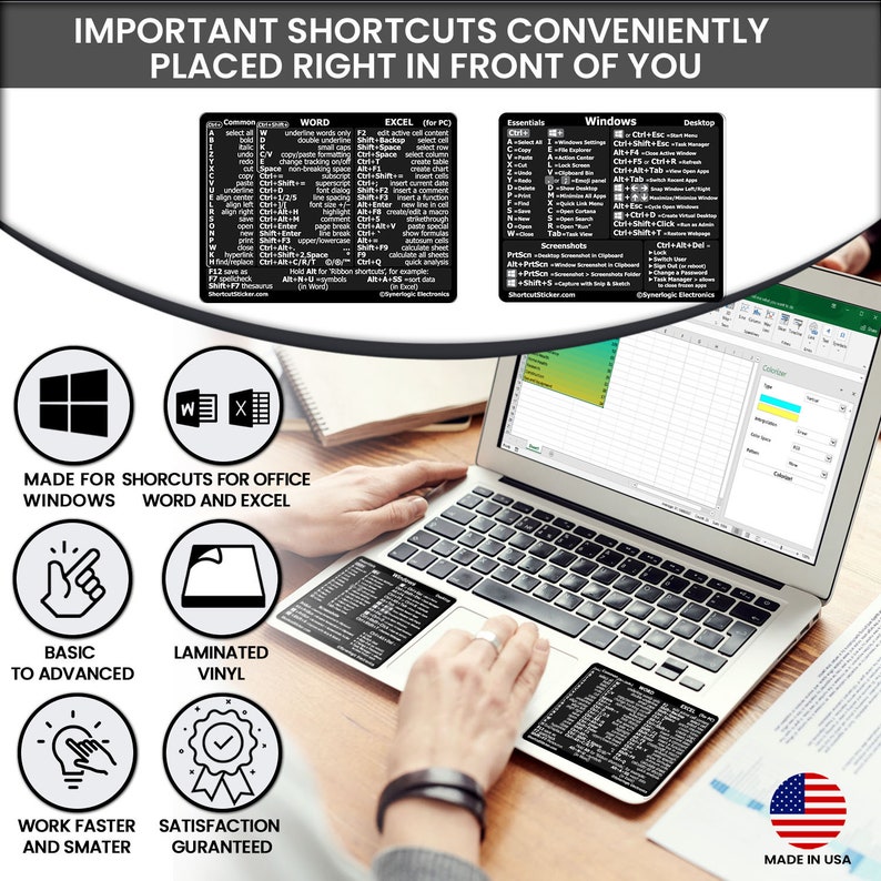 Windowsword/excel for PC Keyboard Shortcut Stickers - Etsy