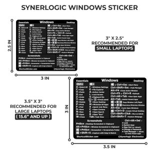 Windows+word/excel (for PC) Keyboard Shortcut Stickers - No-residue ...