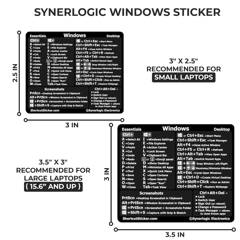 Windowsword/excel for PC Keyboard Shortcut Stickers - Etsy