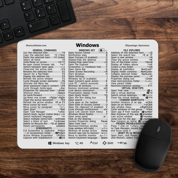 The Ultimate Windows 11 and 10 Keyboard Shortcut Mouse Pad. | Etsy UK