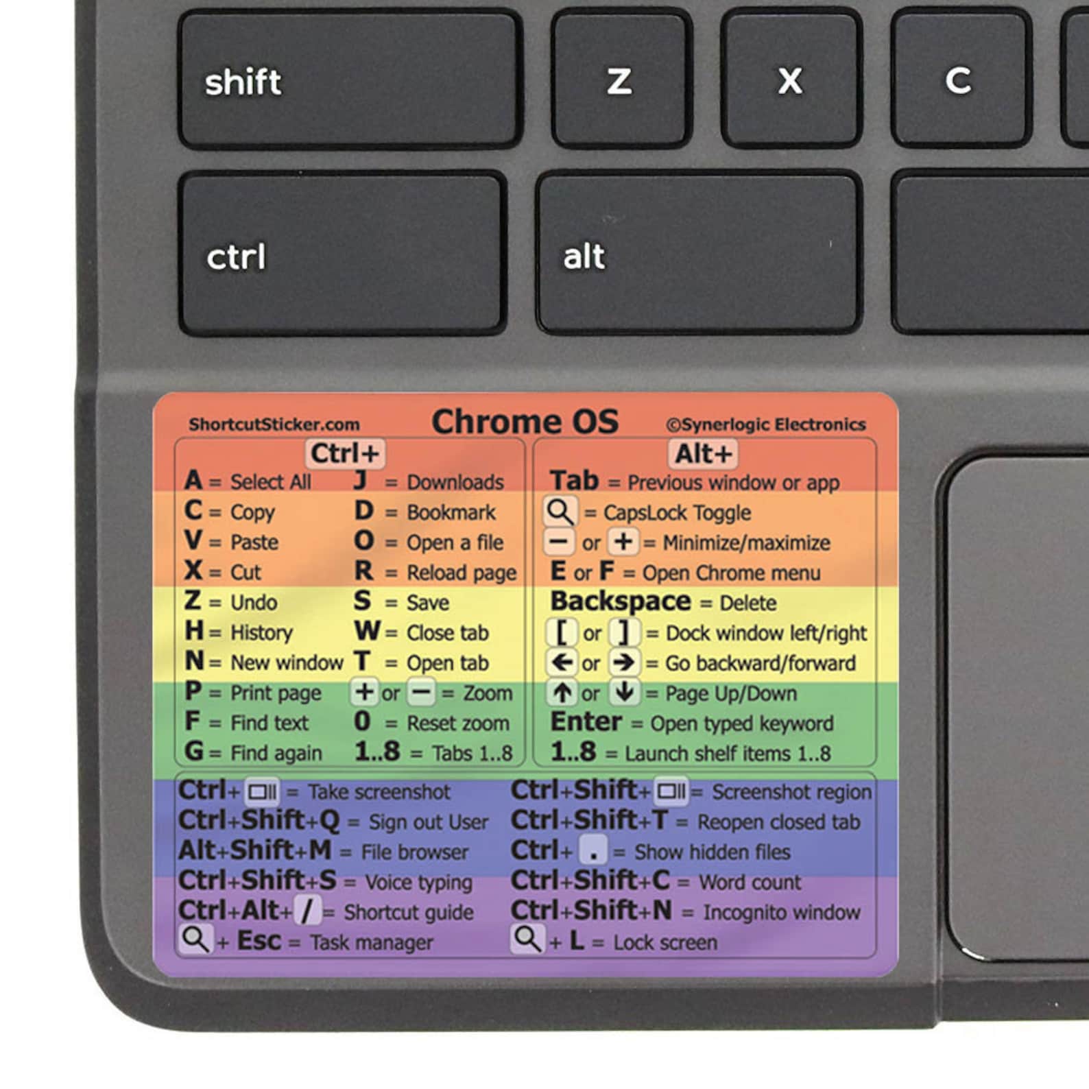 Chromebook Shortcut Sticker for Any Laptop With Chrome OS High - Etsy