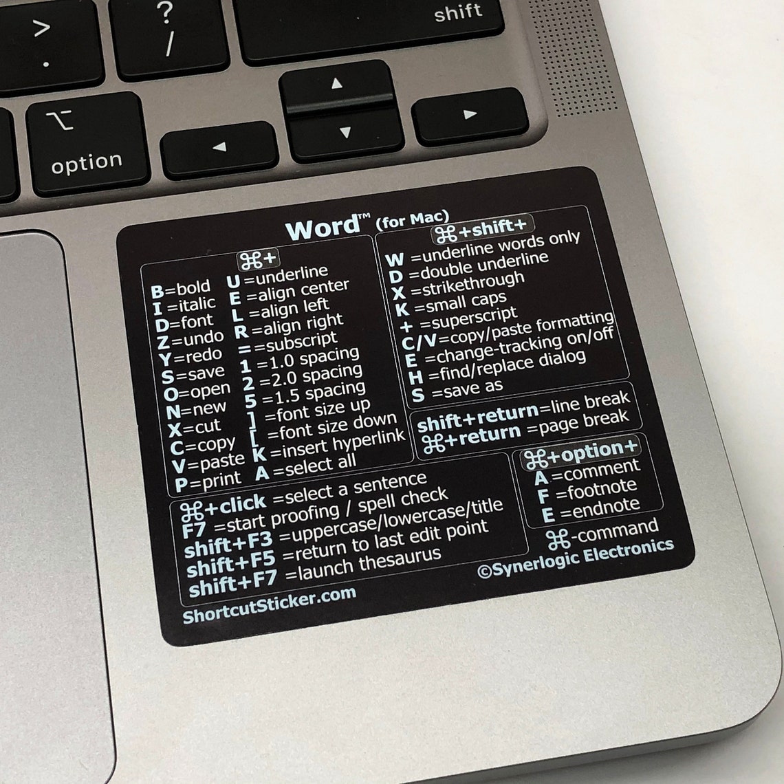 Word for Mac Cheat Sheet Reference Guide Shortcut Sticker - Etsy