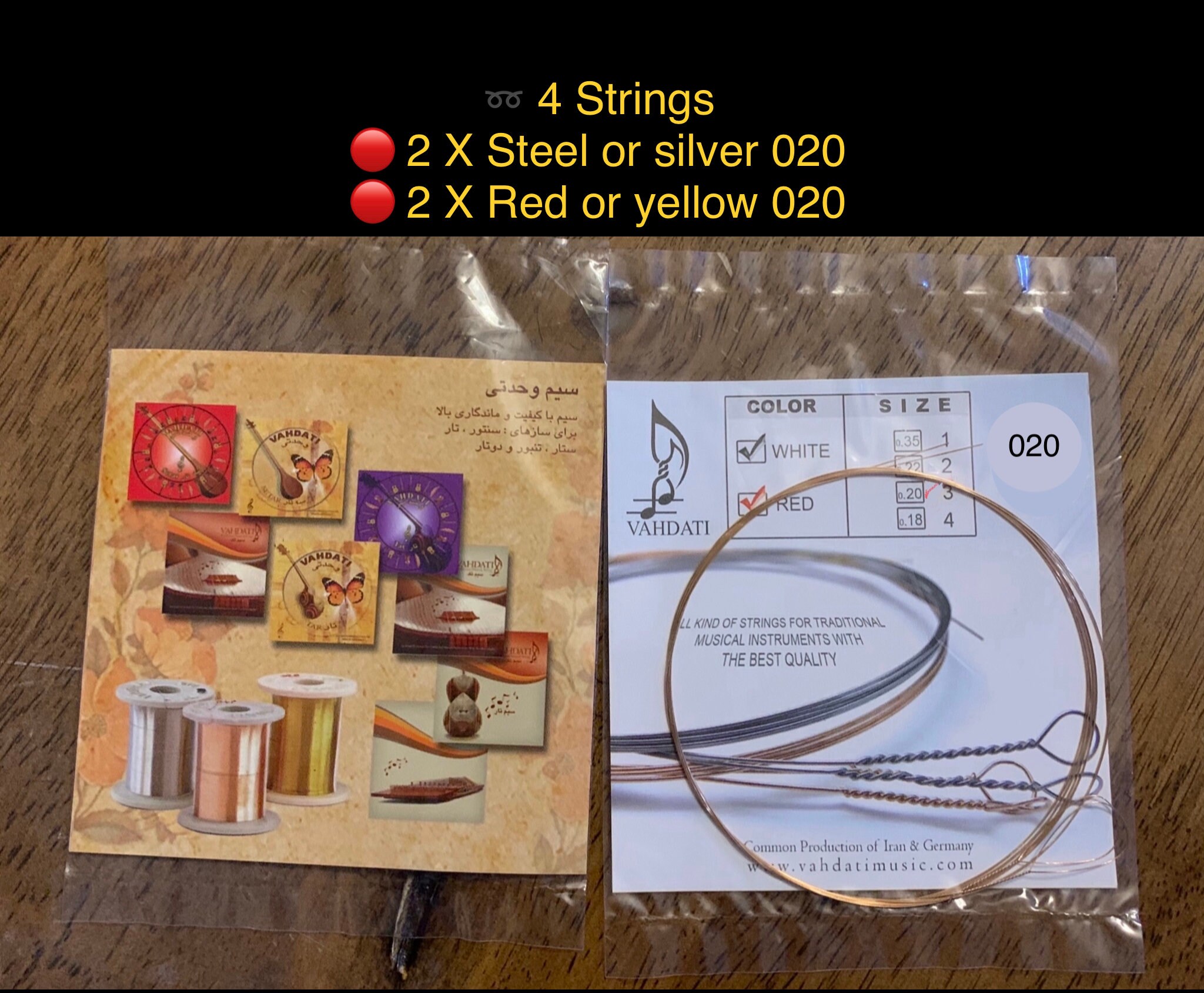 STRING- 018 , 020 , Sehtar, Tar, Tanboor, Dotar, Wire 18, 20 Setar,taar,tanbour - Etsy