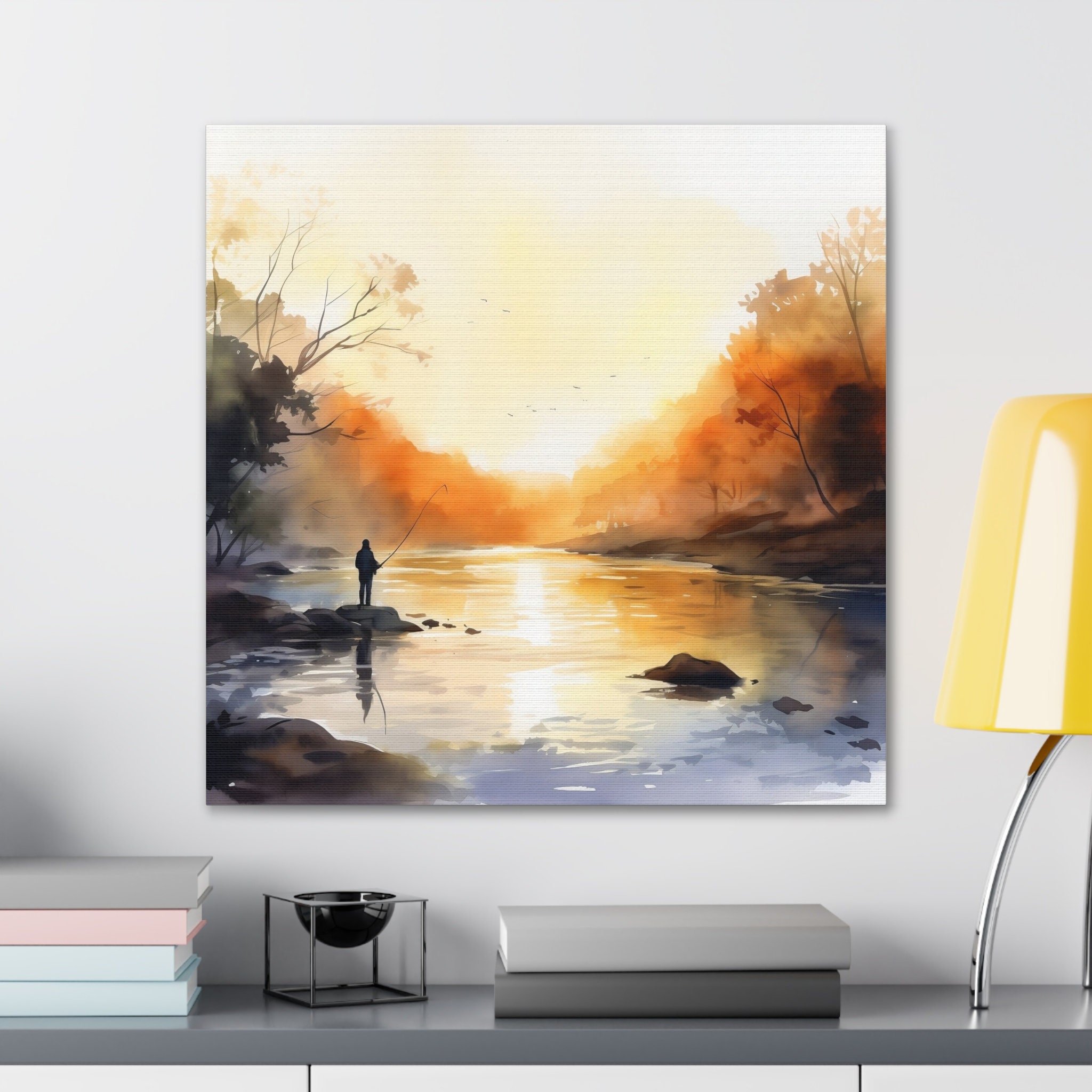 Morning Reflection | Canvas Gallery Wrap Watercolor Painting - Etsy