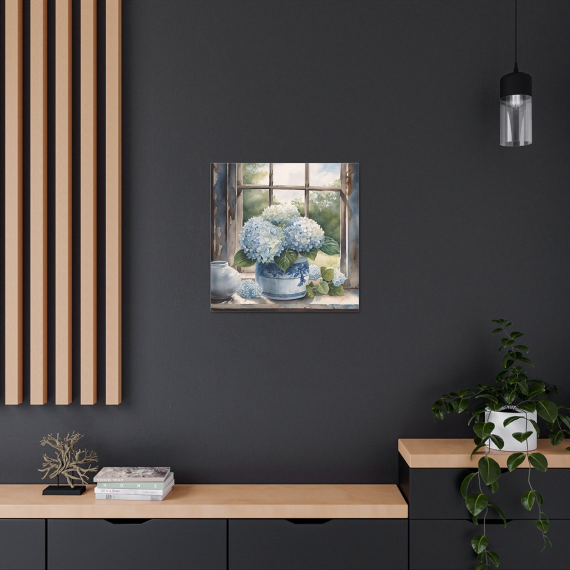 Blue Dream Blossom | Canvas Gallery Wrap Watercolor Painting. - Etsy