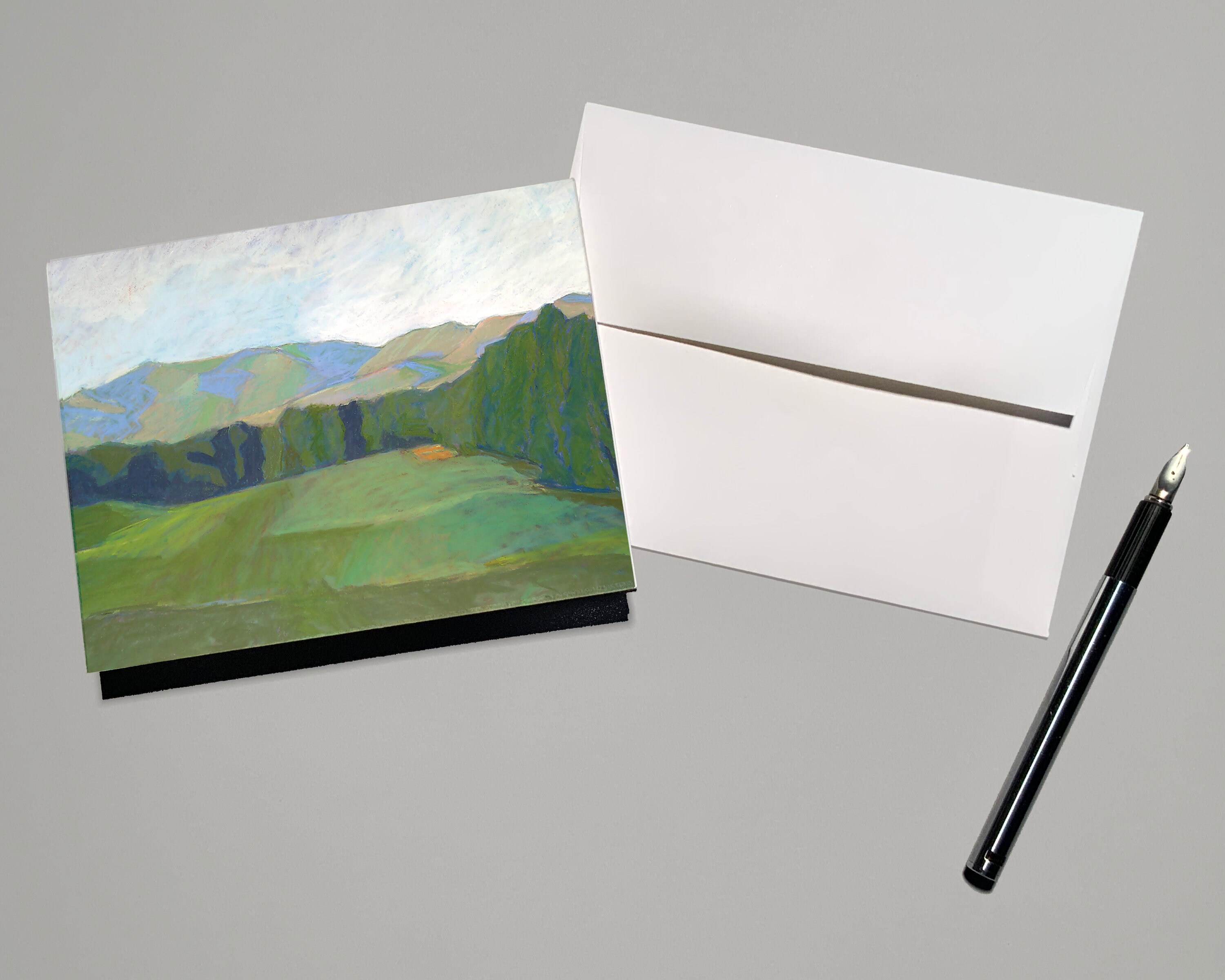 Vermont Landscape Mountains Notecard Pastel Painting Blank Card Set of ...