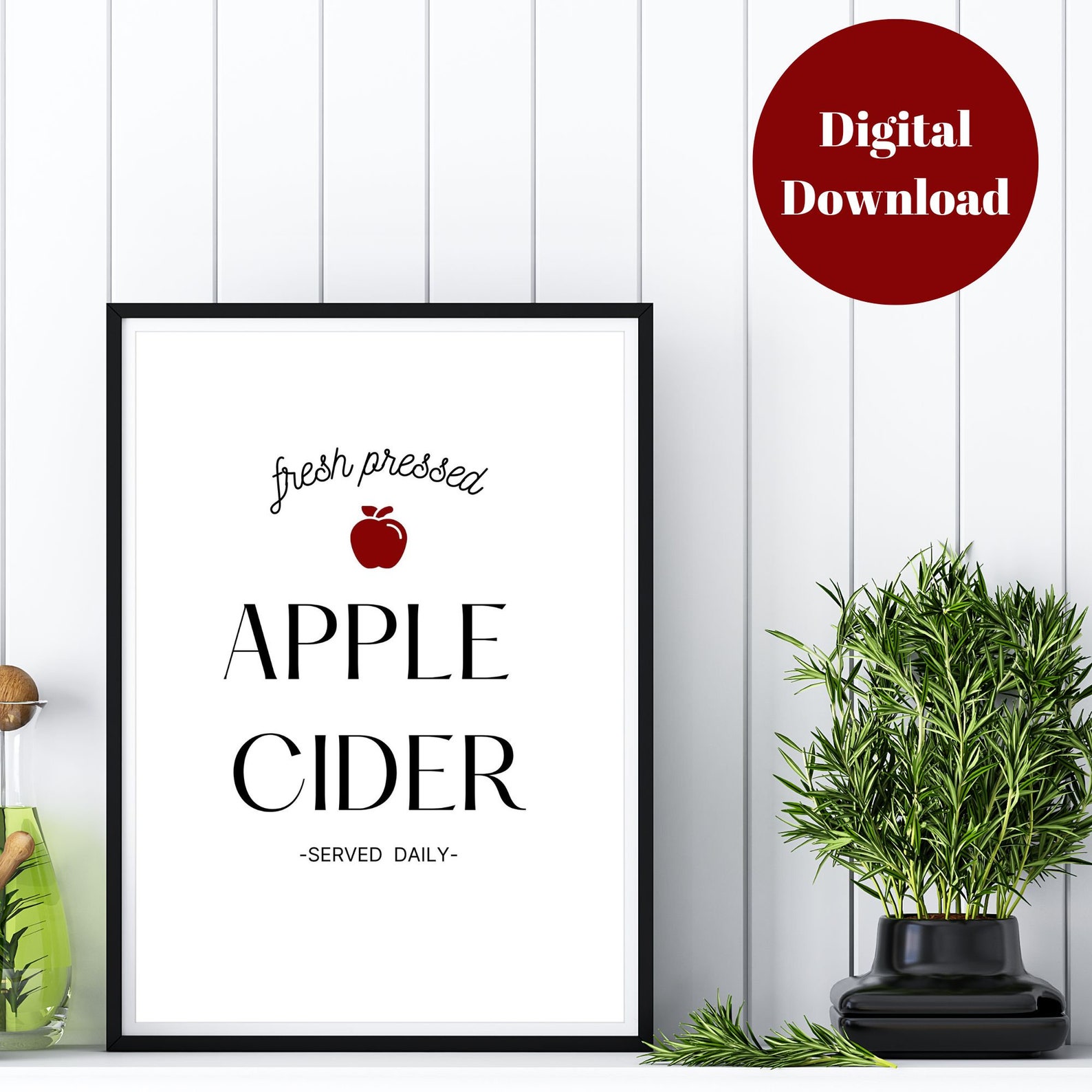 Apple Cider Fall Wall Art, Printable Fall Wall Art, Freshly Pressed ...
