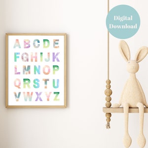 Water Color ABC Poster, ABC Wall Art Digital Download, Printable ...