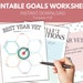 Printable Goals Worksheet, Printable New Years Resolution, Goals ...