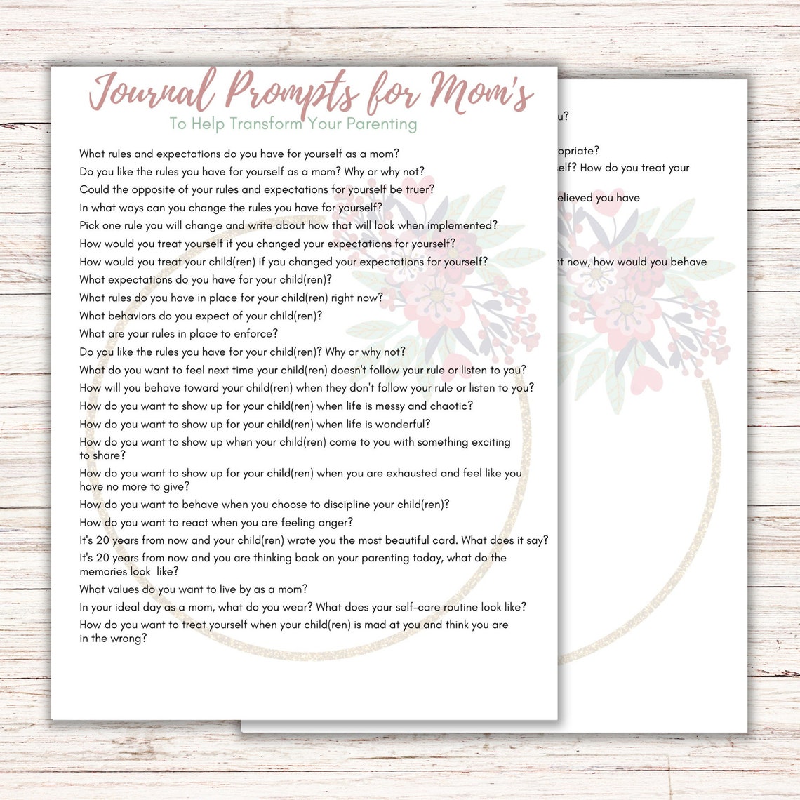 Printable Mom Journal Prompts, Parenting Journal Prompts, Journal ...