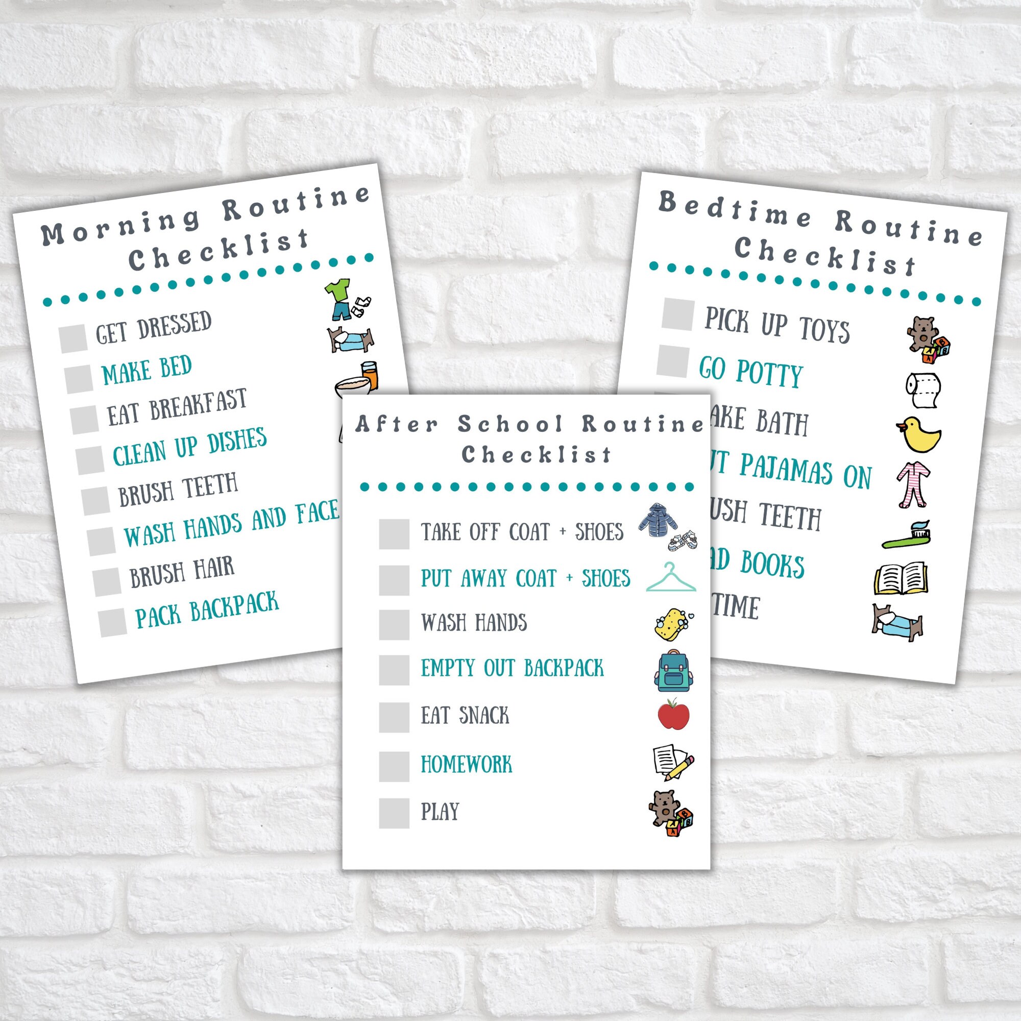 Summer Routine Checklist Morning, After School, and Bedtime Routine ...