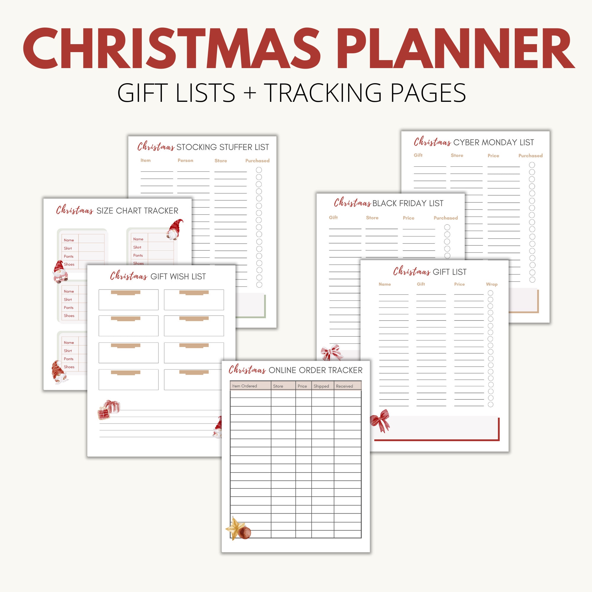 CHRISTMAS PLANNER Printableprintable Holiday Plannerxmas ...