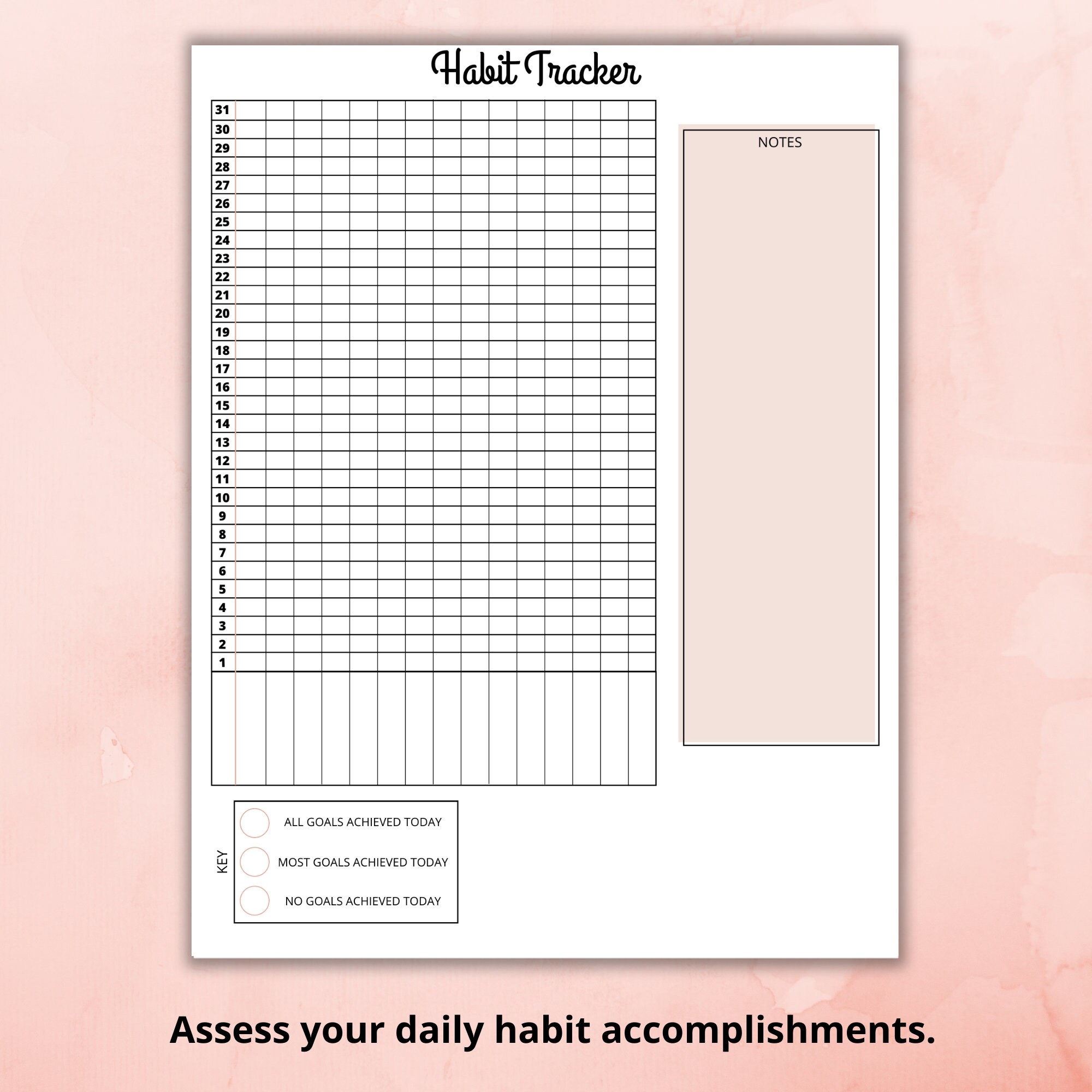 Monthly Habit Tracker Bundle: Printable Goal Tracker (digital Download ...