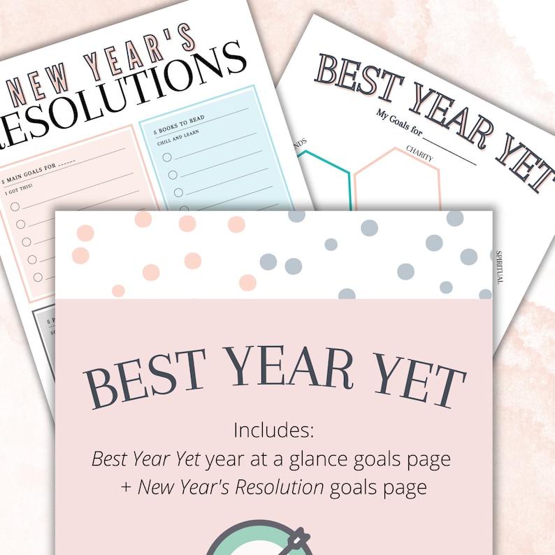 Printable Goals Worksheet, Printable New Years Resolution, Goals ...