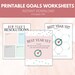 Printable Goals Worksheet, Printable New Years Resolution, Goals ...