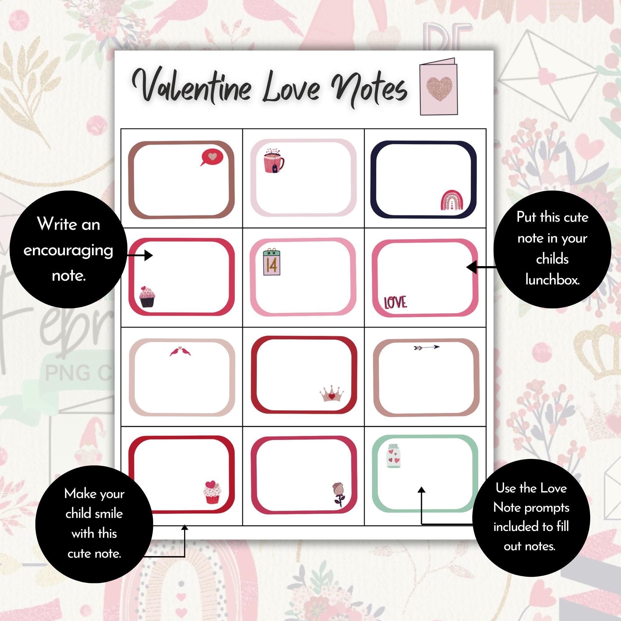Printable Love Notes|love Note Cards|love Notes for Kids|notes for Kids ...