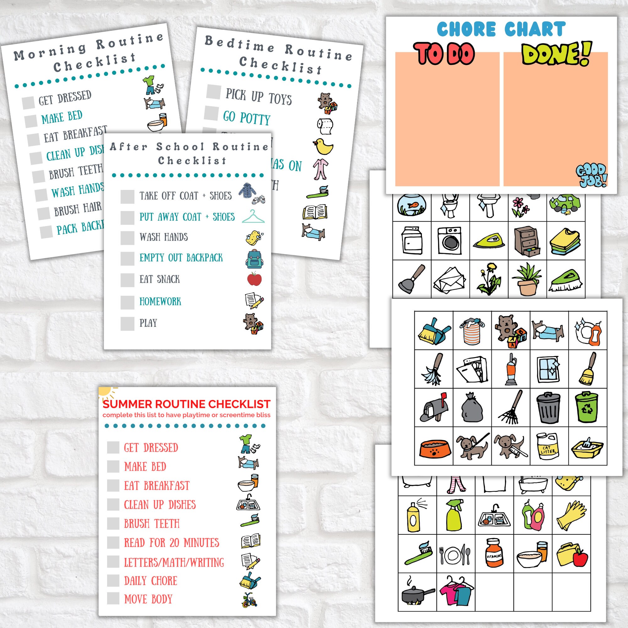 Summer Routine Checklist Morning, After School, and Bedtime Routine ...