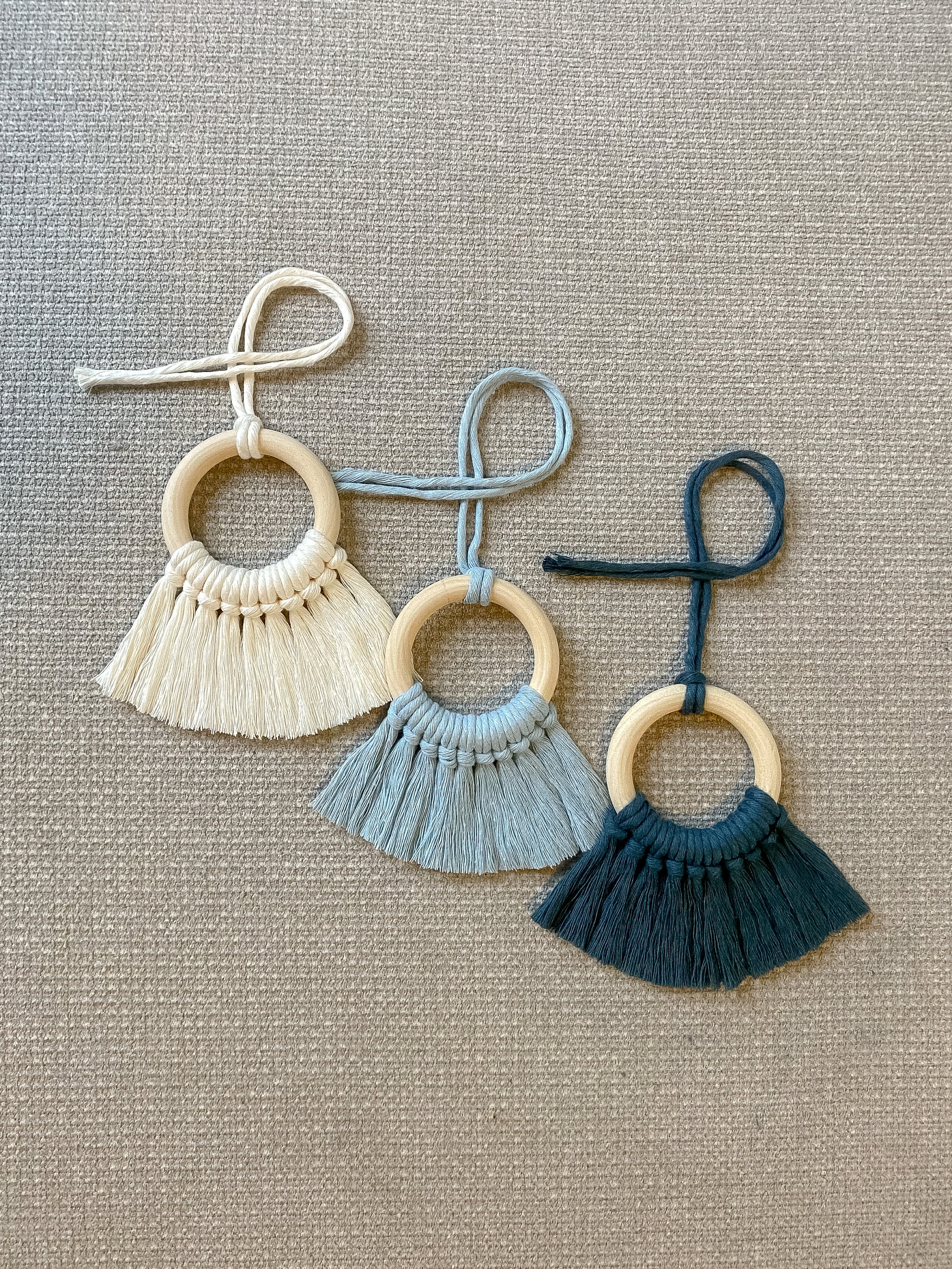 Macrame Wooden Car Charm | Macrame Wooden Car Mirror Hanging | Macrame ...