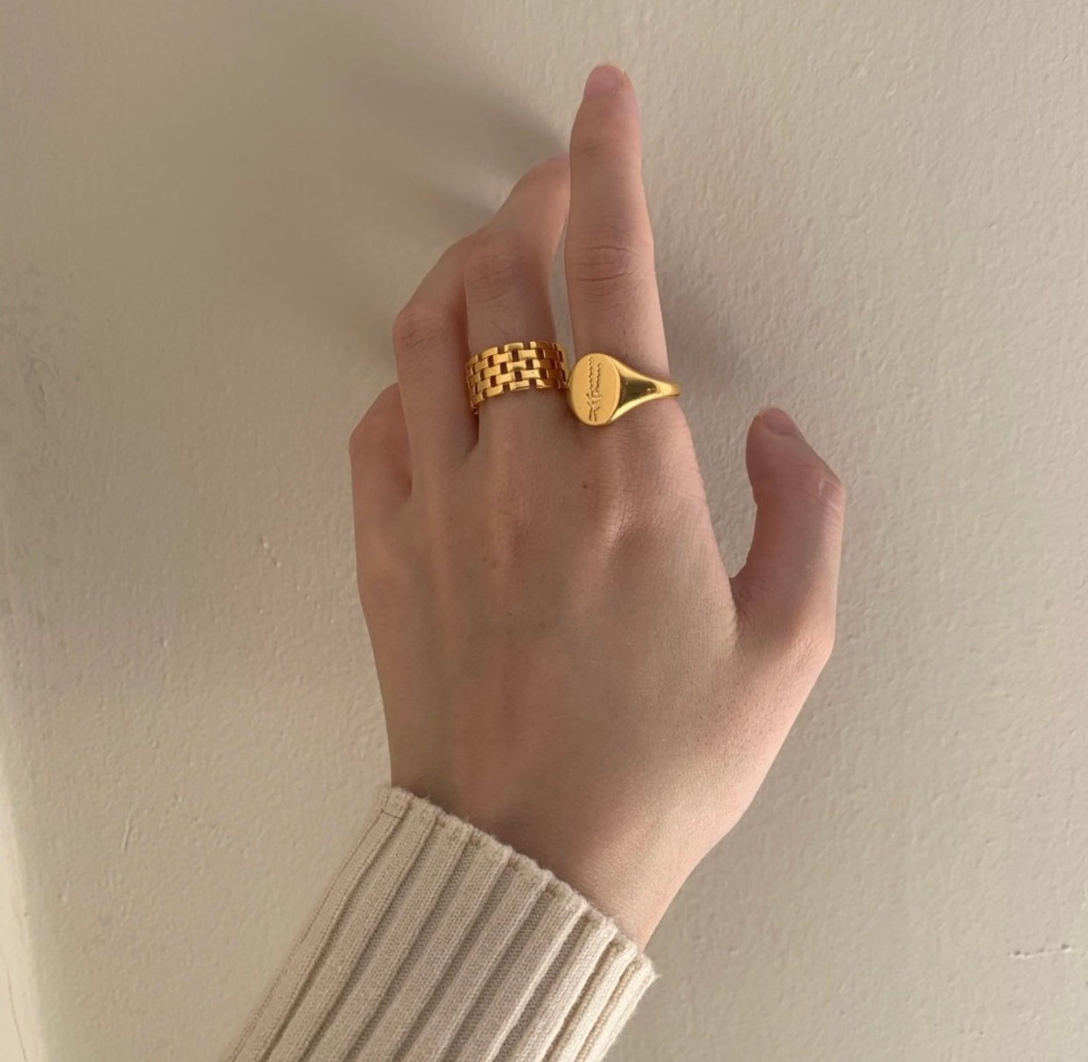 Fall Grass Signet Ring Minimalistic Jewelry Feminine | Etsy