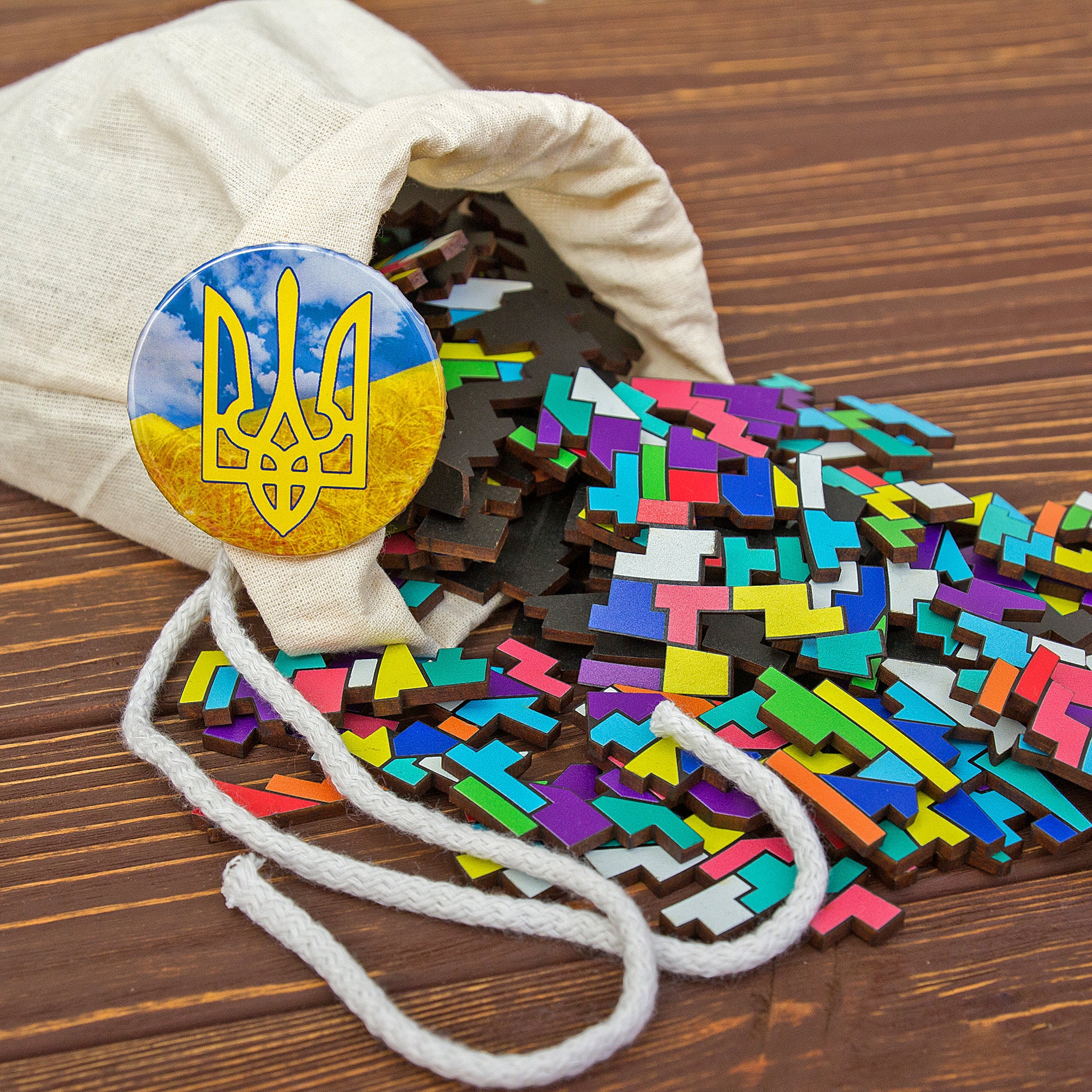 Wooden Puzzle Square Circle, Abstraction, Complex Puzzle for Adults ...