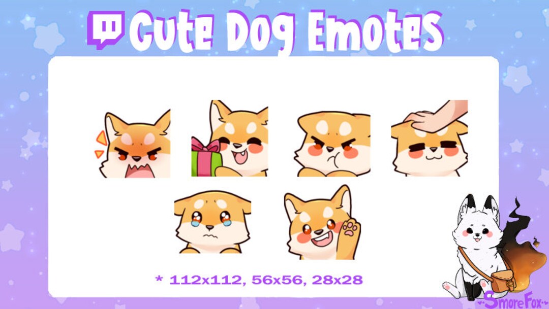 Twitch / Discord Cute Dog Emotes - Etsy