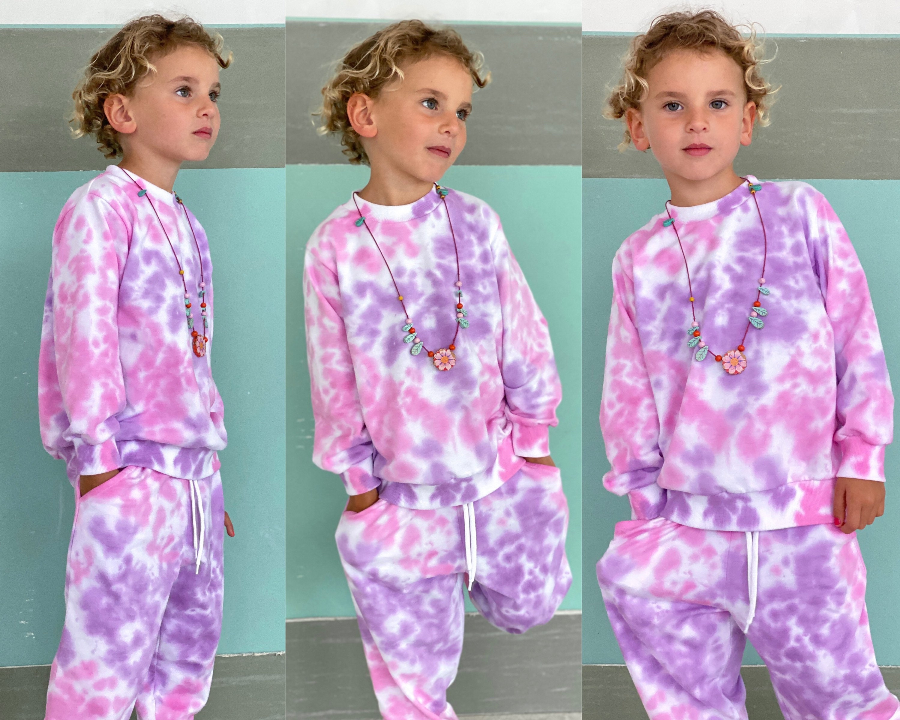 Sweater and Joggers Kids Tie Dye Tracksuit, 2 Piece Set for 2, 4, 6, 8 ...