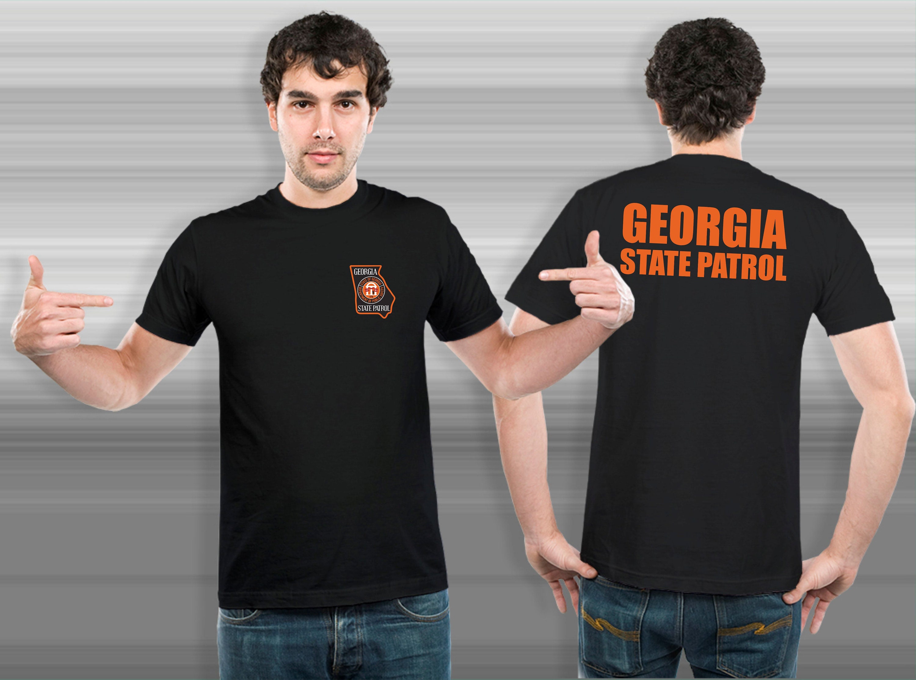 Georgia State Patrol Custom Men's Back and Front T-shirt S-3xl - Etsy