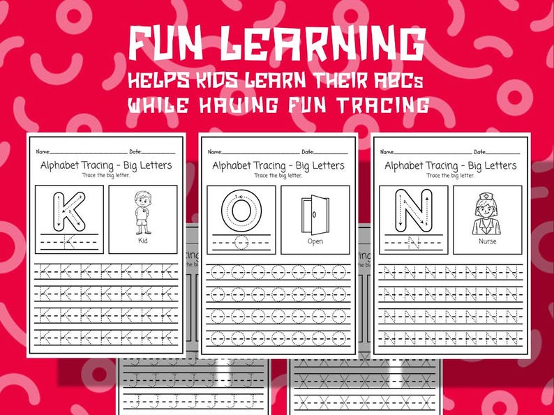 Alphabet Tracing - Big Letters - Etsy
