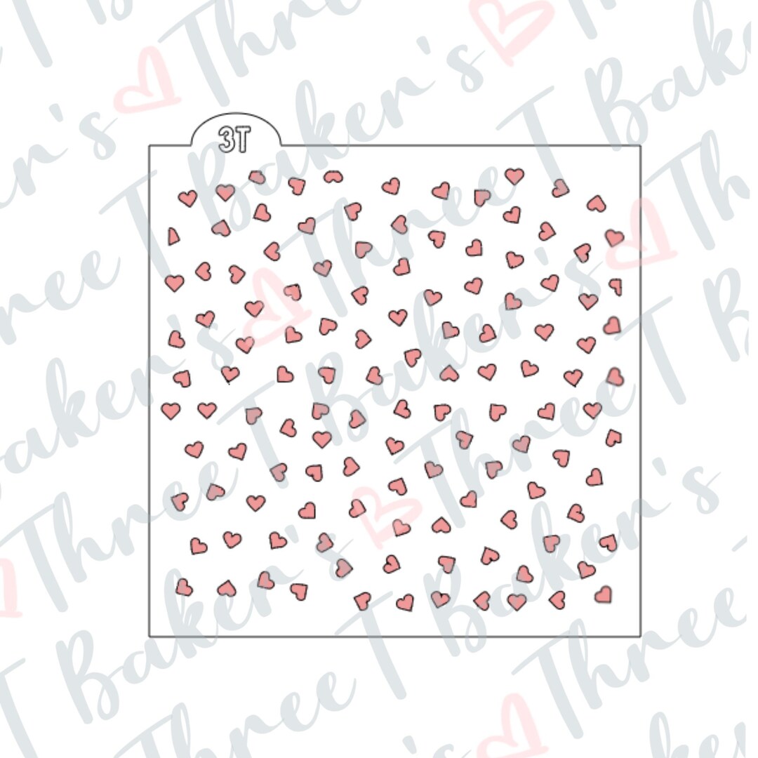 Scattered Hearts Stencil - Etsy