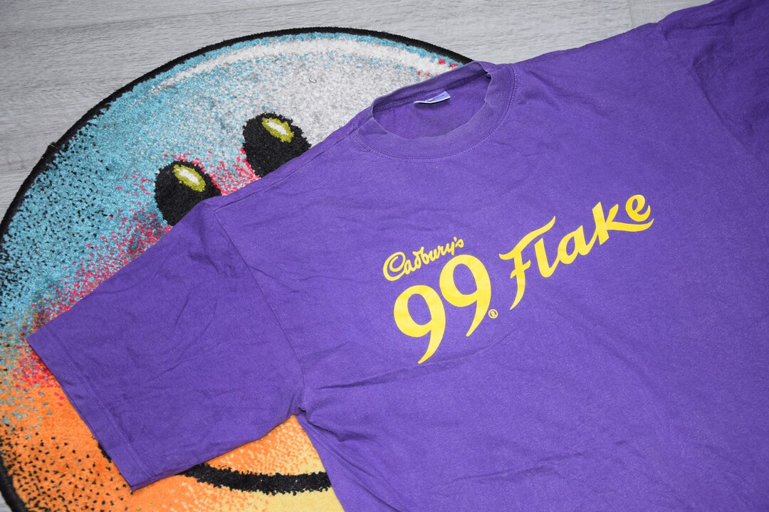 90s Vintage Cadbury 99 Flake Icecream Shirt Size X Large Vtg Violet ...